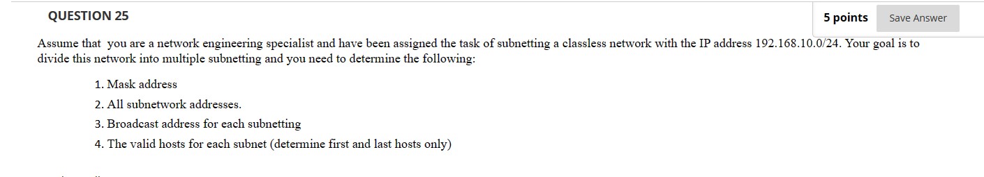 Solved Assume that you are a network engineering specialist | Chegg.com