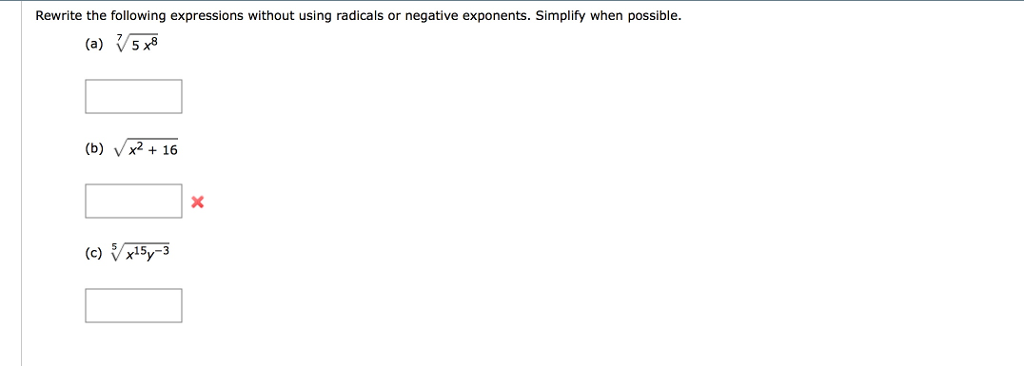 Solved Rewrite the following expressions without using | Chegg.com