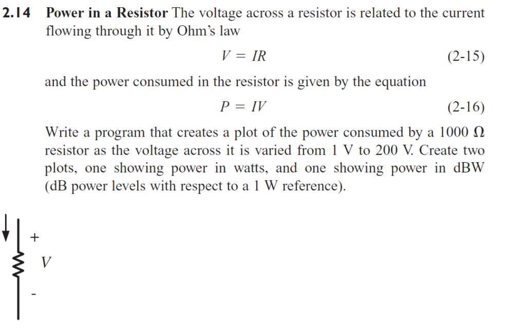 Solved 2.14 Power in a Resistor The voltage across a | Chegg.com