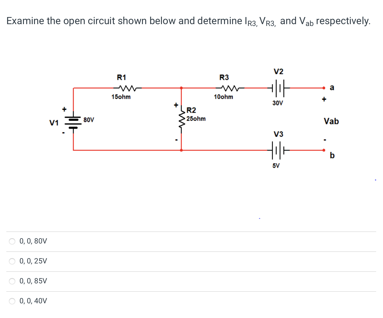 Solved Examine the open circuit shown below and determine | Chegg.com