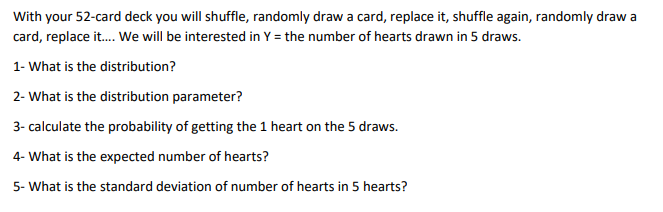 Solved With your 52-card deck you will shuffle, randomly | Chegg.com