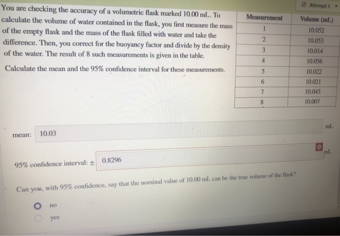 Solved Attempts Measurement You are checking the accuracy of | Chegg.com
