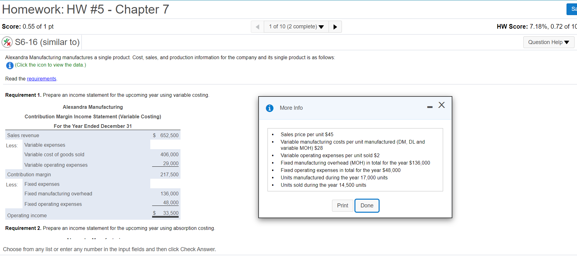 Solved Homework Hw 5 Chapter 7 Sa Score 0 55 Of 1 Pt 1