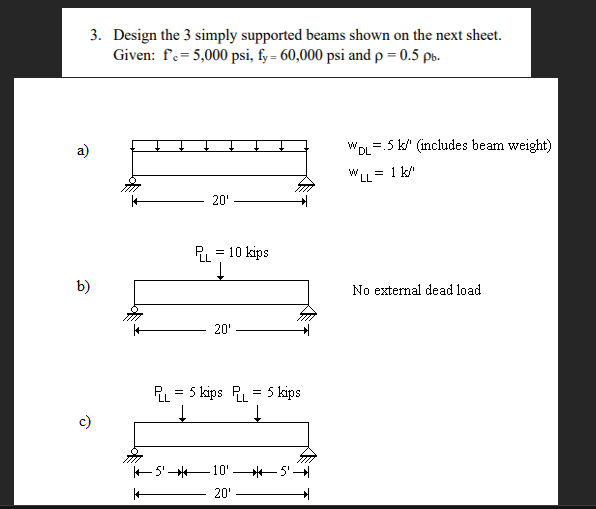 Solved Load Must be factored first W = 1.4 Dead Load or W = | Chegg.com
