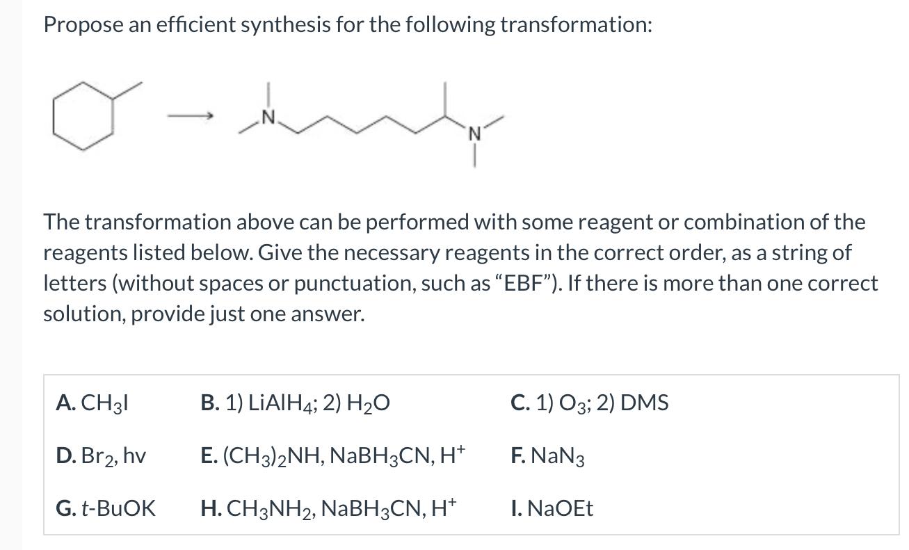 Solved Propose an efficient synthesis for the following | Chegg.com