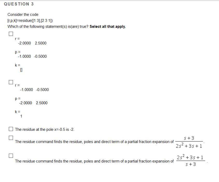 Solved QUESTION 1 Use the Matlab command Isim to solve the | Chegg.com