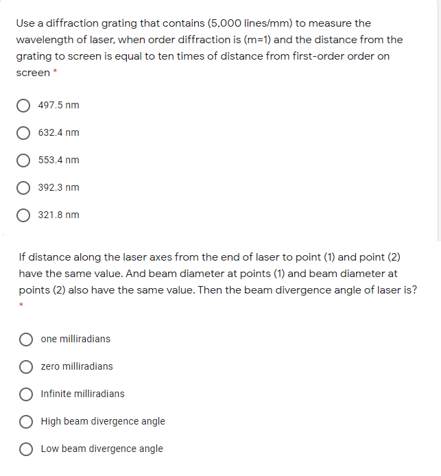 Solved Use a diffraction grating that contains (5,000 | Chegg.com