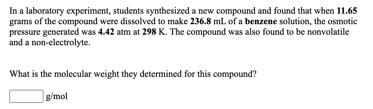 Solved In a laboratory experiment, students synthesized a | Chegg.com