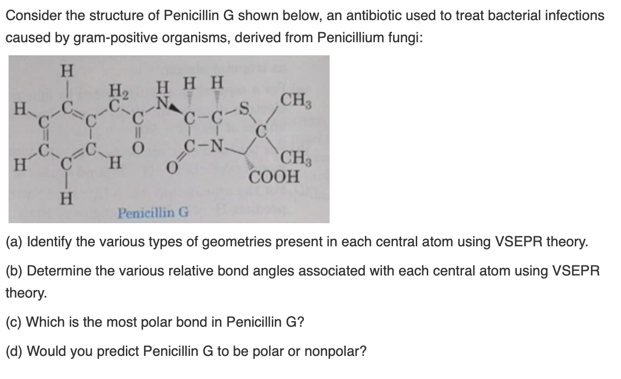 Solved Consider the structure of Penicillin G shown below, | Chegg.com
