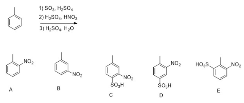 Solved 1) SO3, H2SO4 2) H2SO4, HNO3 3) H2SO4, H2O NO2 NO2 | Chegg.com