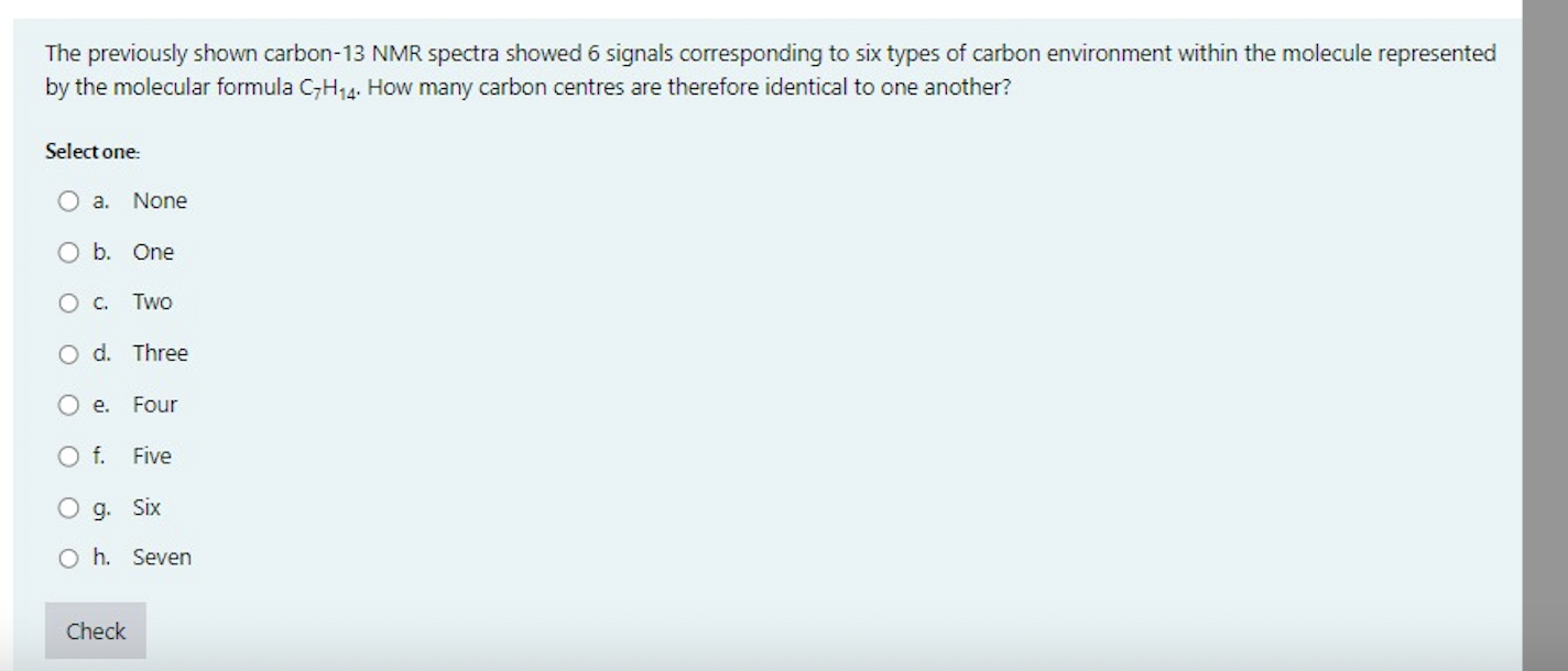 Solved The Previously Shown Carbon 13 Nmr Spectra Showed 6