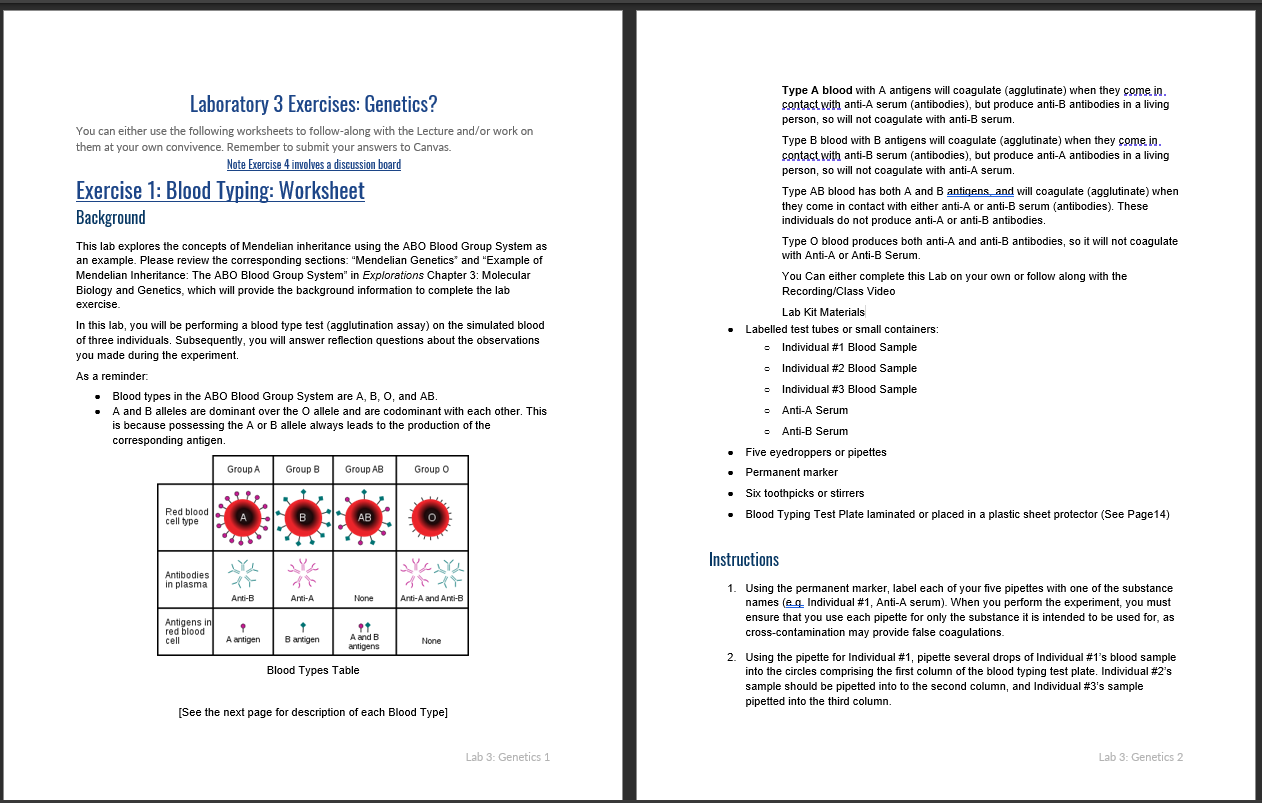 Laboratory 3 Exercises Genetics You Can Either Use 