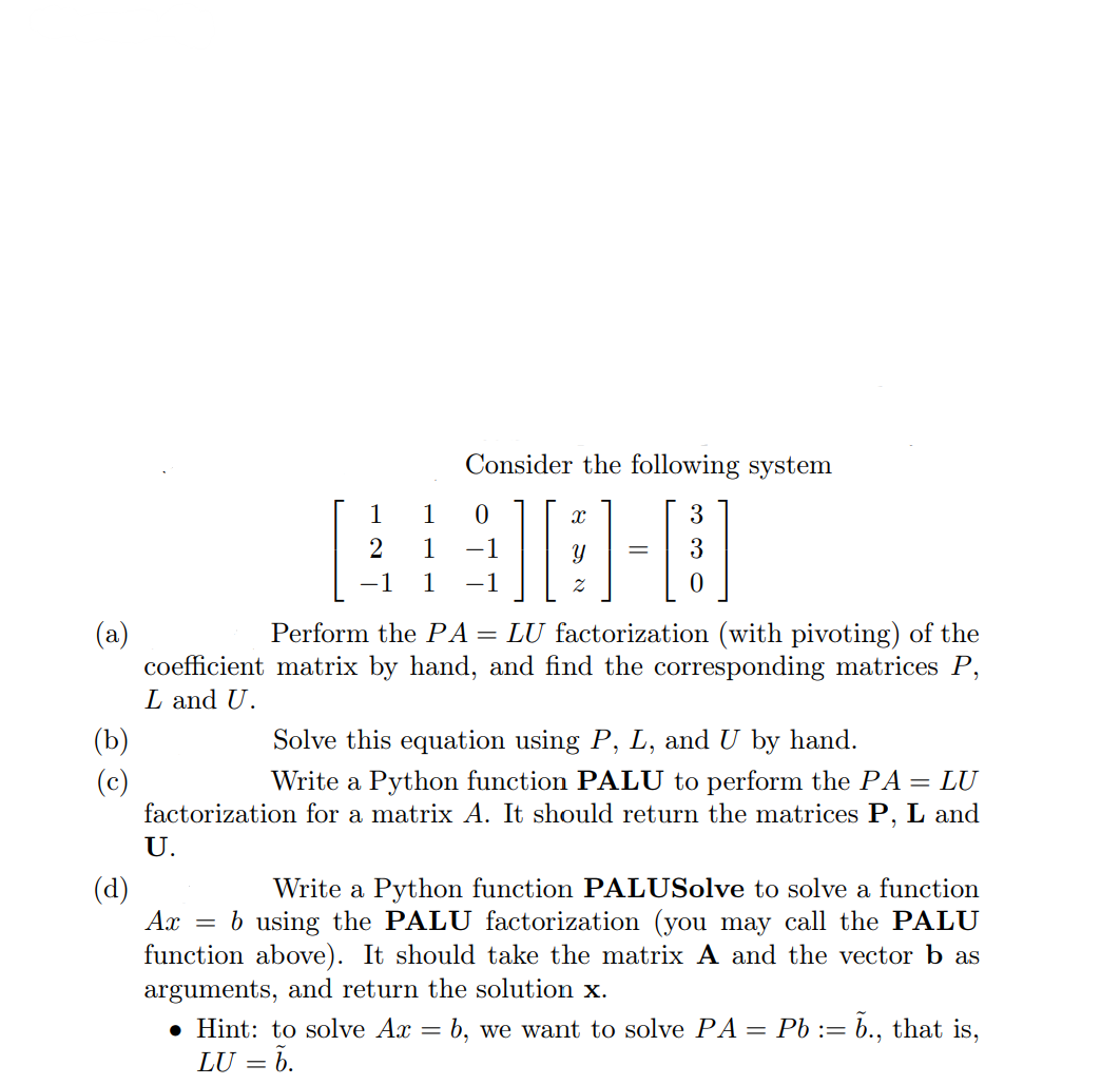 Consider the following | Chegg.com