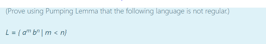 Solved (Prove using Pumping Lemma that the following | Chegg.com
