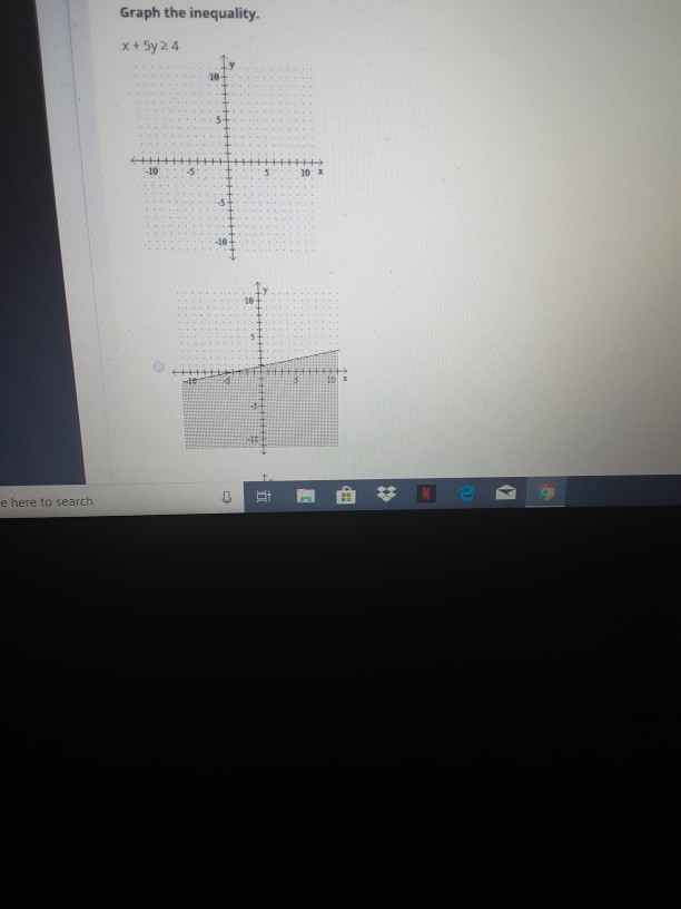 Solved Graph the inequality. x+ 5y 24 e here to search | Chegg.com