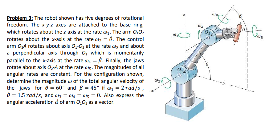 Solved 004 А tos 01 Problem 3: The robot shown has five | Chegg.com