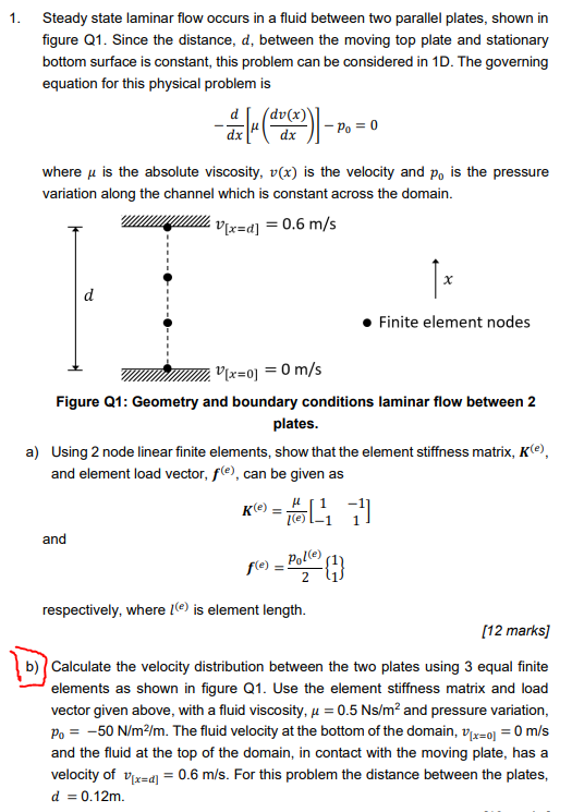 Solved Steady state laminar flow occurs in a fluid between | Chegg.com