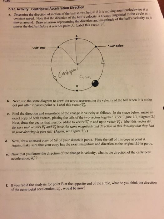 Solved 7.3.1 Activity: Centripetal Acceleration Direction a. | Chegg.com