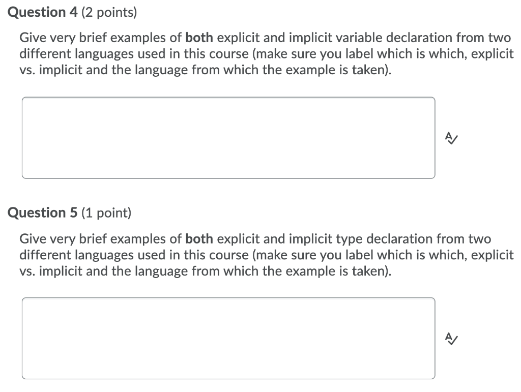 Solved Question 4 (2 points) Give very brief examples of | Chegg.com