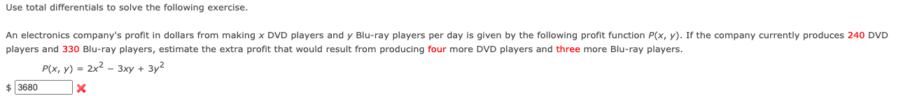Solved Use total differentials to solve the following | Chegg.com
