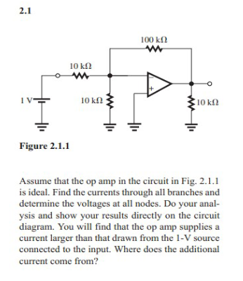 [Solved]: Assume that the op amp in the circuit in Fig. 2.