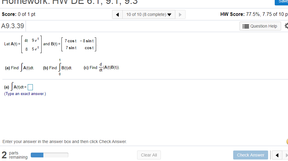 Solved Save 2 Score 0 Of 1 Pt 10 Of 10 8 Complete Hw