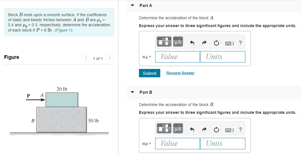 Solved Part A Block B rests upon a smooth surface. If the | Chegg.com