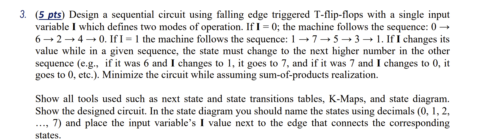 Solved ( 5 pts) Design a sequential circuit using falling | Chegg.com