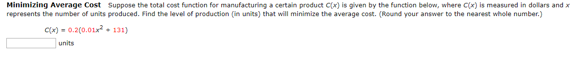 Solved Minimizing Average Cost Suppose the total cost | Chegg.com