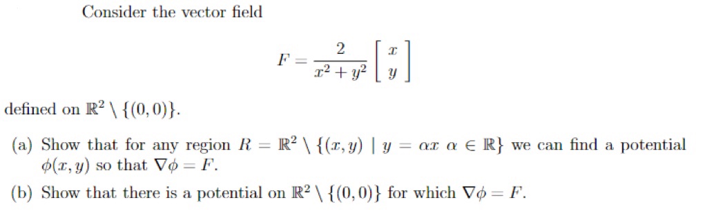 Solved Consider the vector field \\[ | Chegg.com