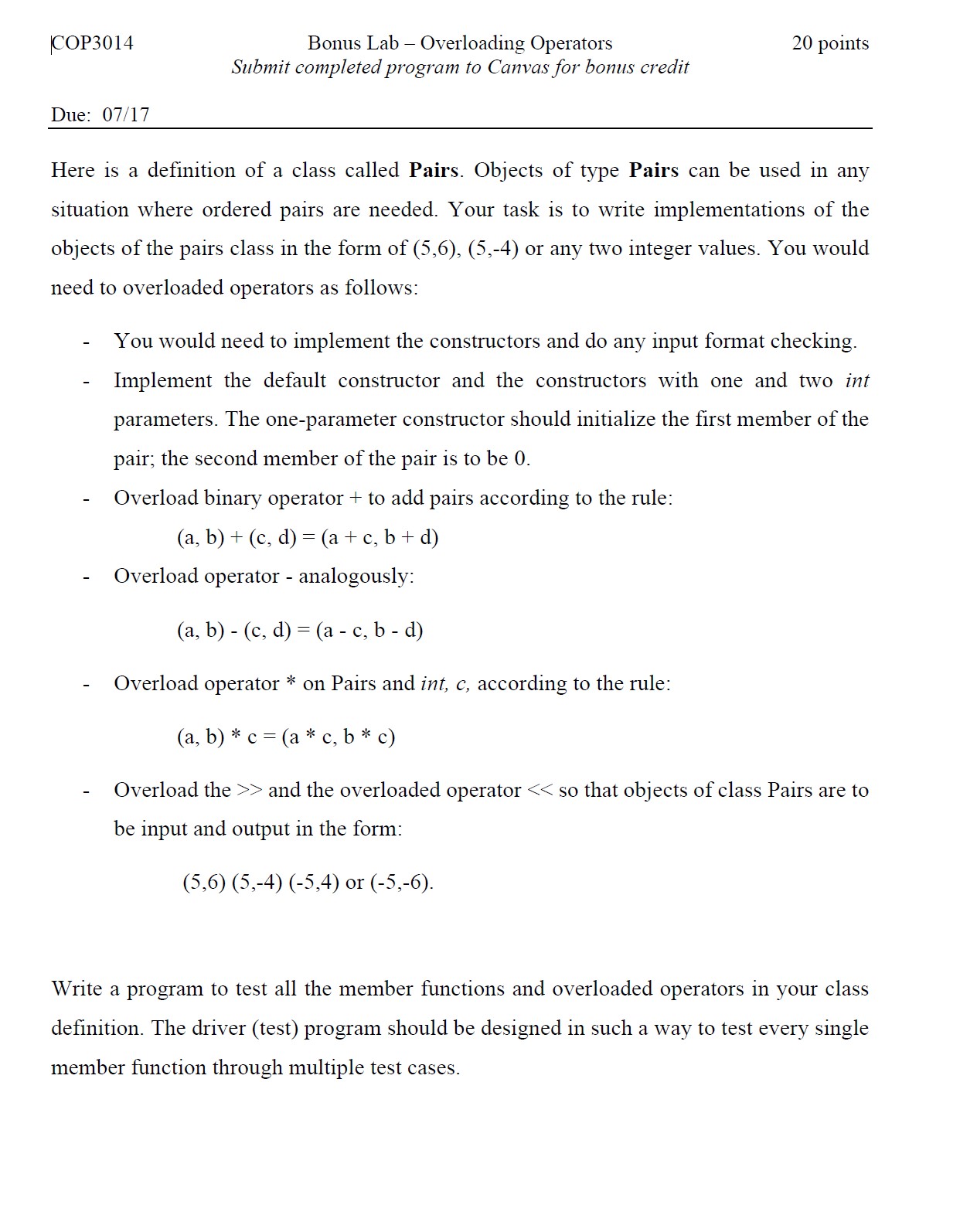 Solved Due: 07/17 Here is a definition of a class called | Chegg.com