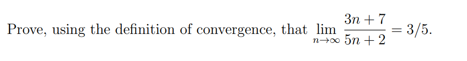 Solved Prove, using the definition of convergence, that | Chegg.com