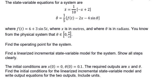 Solved The state-variable equations for a system are ẋ | Chegg.com
