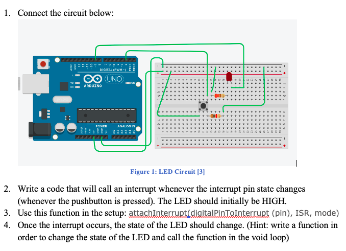 Solved 1. Connect the circuit below: DIGITAL (PWM-1 O UNO | Chegg.com