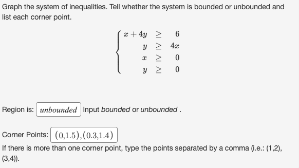 Solved Graph the system of inequalities. Tell whether the | Chegg.com