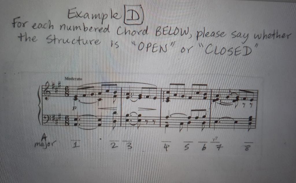 Solved Is Chord #1 Open or Closed structure? A. Open B. | Chegg.com