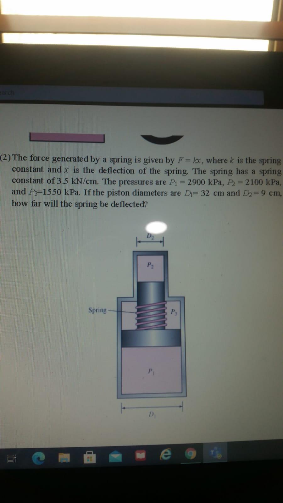 Solved The force generated by a spring is given by F =kx, | Chegg.com