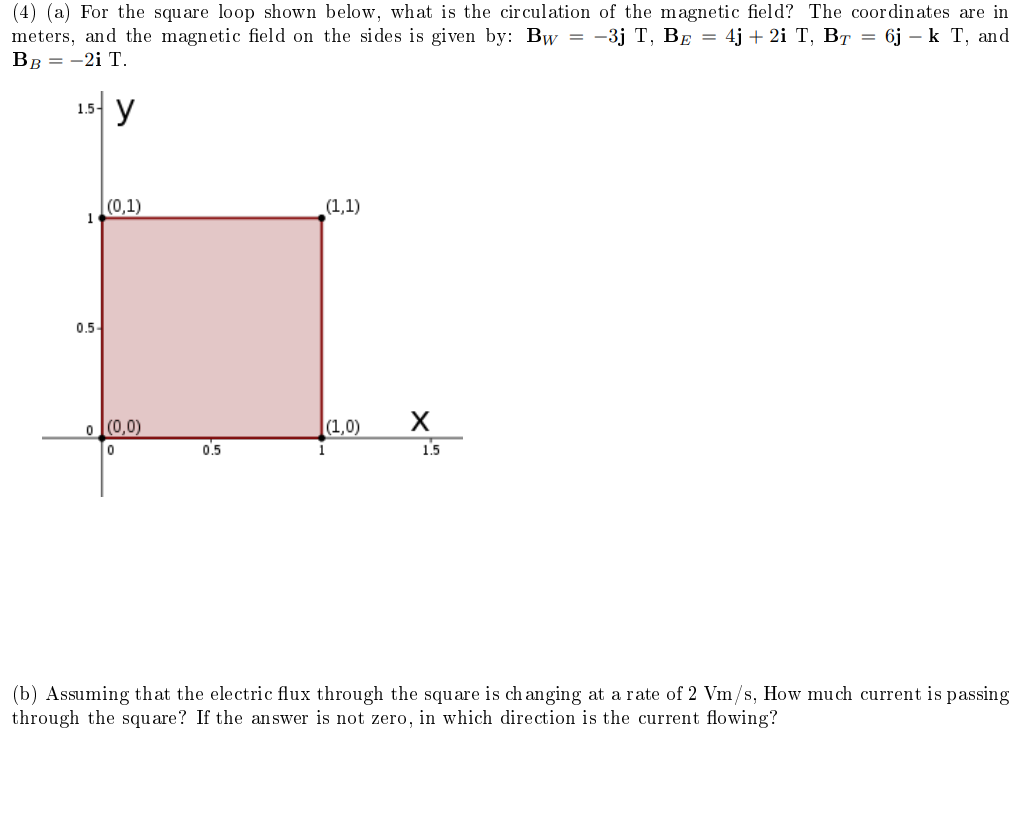 Solved (4) (a) For the square loop shown below, what is the | Chegg.com