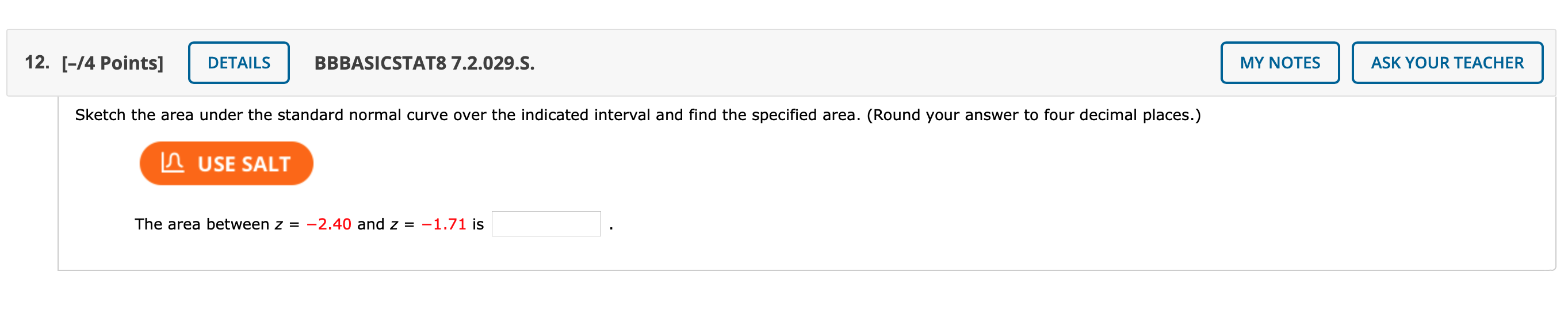 Solved 12. [-14 Points] DETAILS BBBASICSTAT8 7.2.029.S. MY | Chegg.com