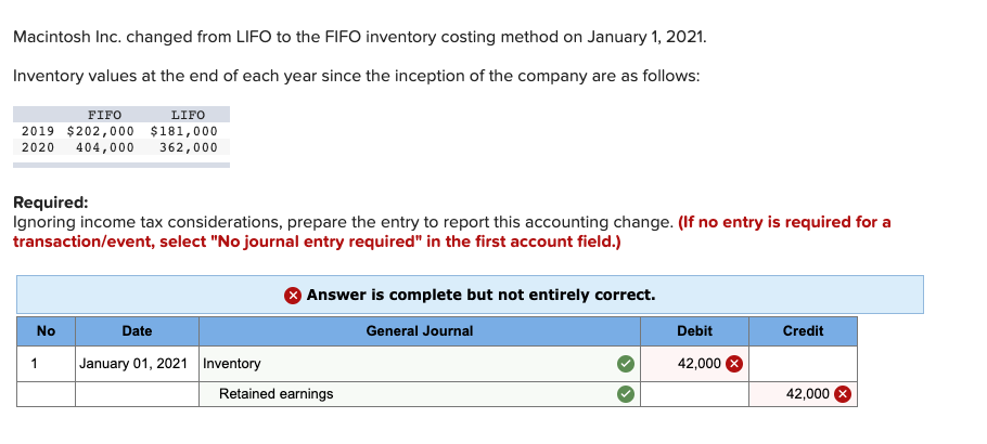 Solved Macintosh Inc. changed from LIFO to the FIFO | Chegg.com