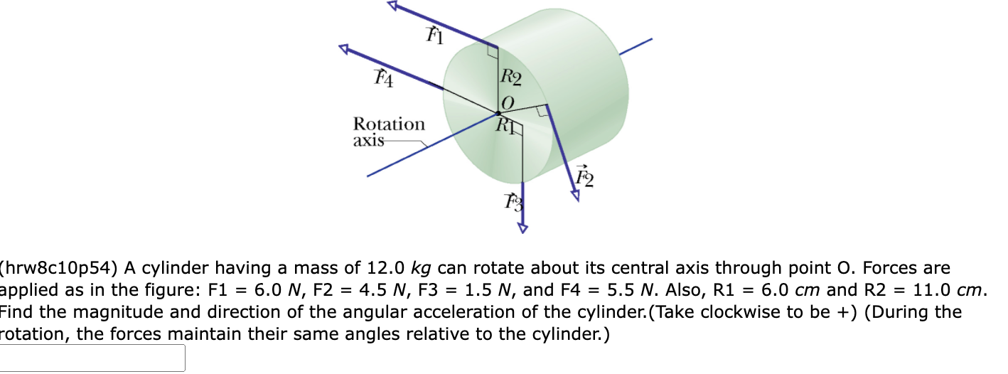 Solved F4 R2 Rotation axis re (hrw8c10p54) A cylinder having | Chegg.com