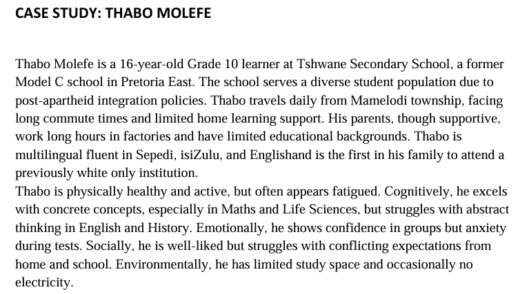 Solved CASE STUDY: THABO MOLEFE Thabo Molefe is a | Chegg.com
