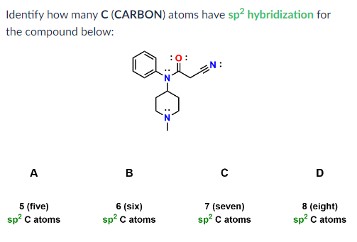 Solved Identify how many C (CARBON) atoms have sp2 | Chegg.com