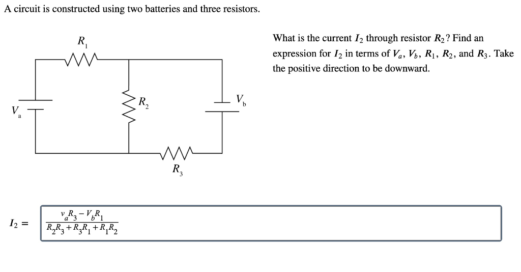 Solved A circuit is constructed using two batteries and | Chegg.com