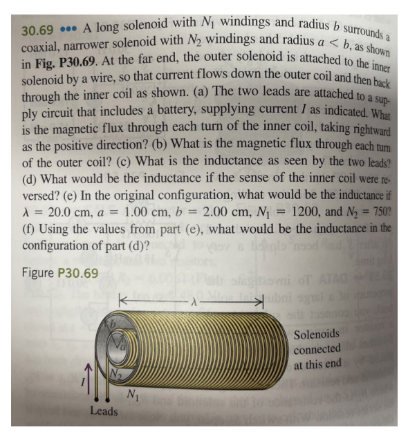 30.69cdots A long solenoid with N1 ﻿windings and | Chegg.com
