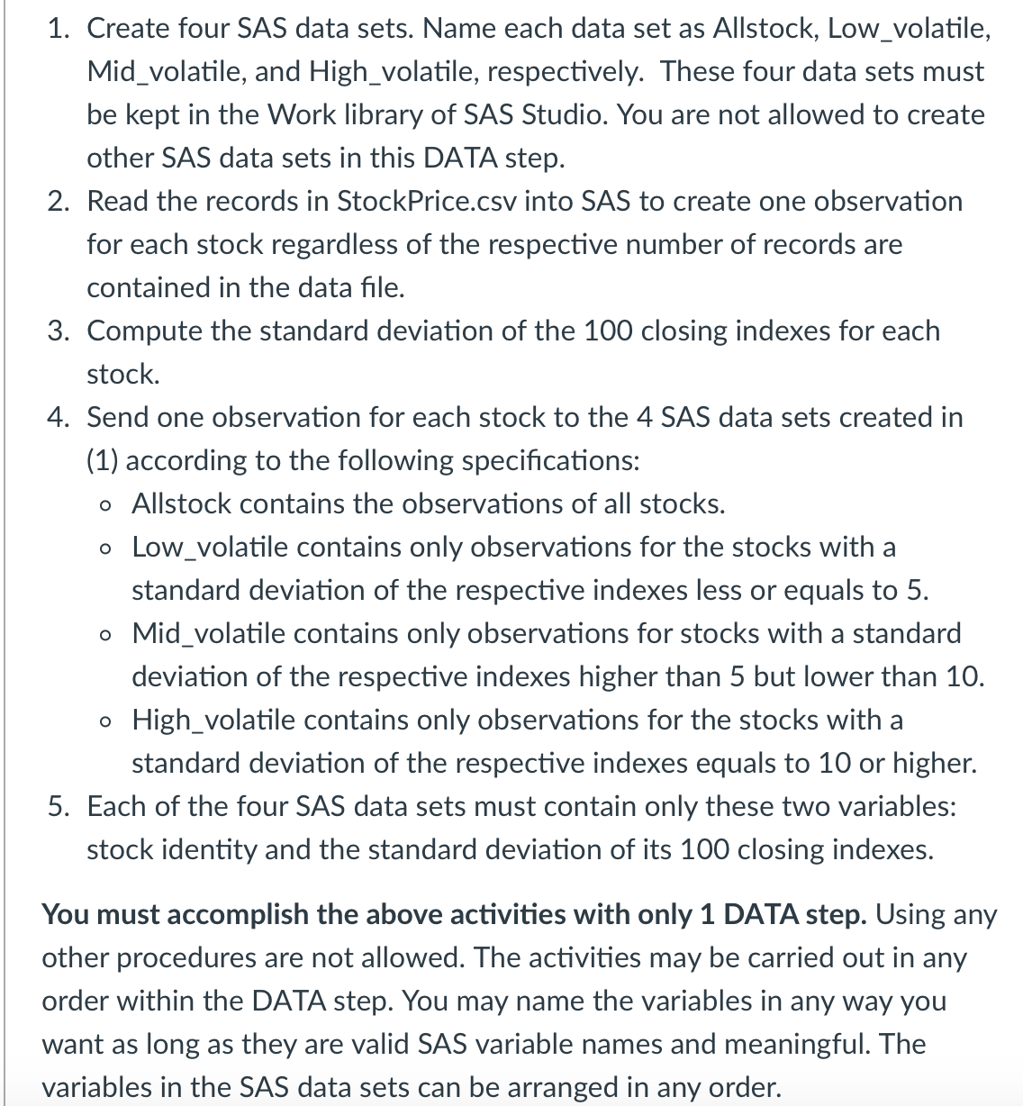 Please help me to write SAS code for this Question | Chegg.com