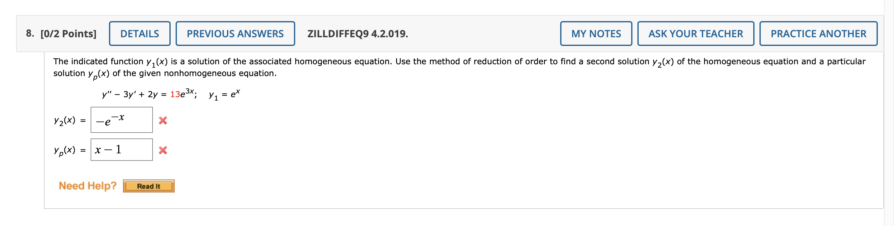 Solved 8. [0/2 Points] DETAILS PREVIOUS ANSWERS ZILLDIFFEQ9 | Chegg.com