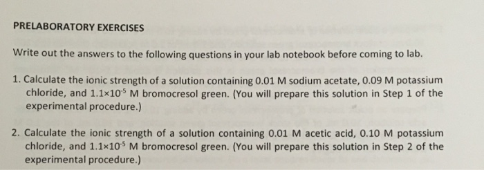 Solved PRELABORATORY EXERCISES Write out the answers to the | Chegg.com