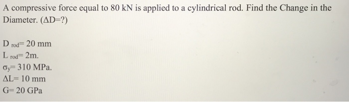 Solved A compressive force equal to 80 kN is applied to a | Chegg.com