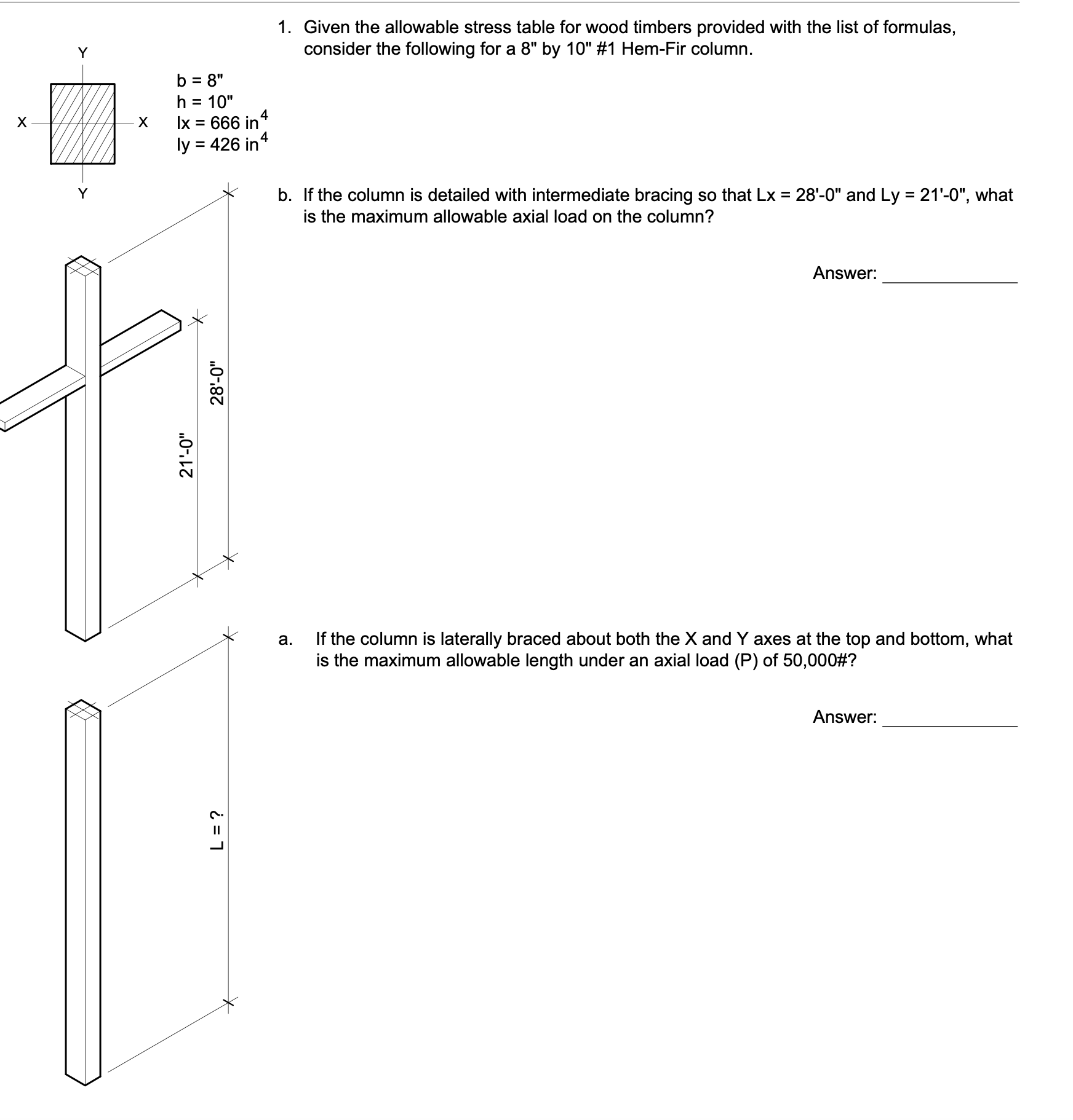Solved Given the allowable stress table for wood timbers | Chegg.com